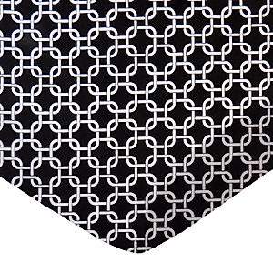 SheetWorld Fitted Cradle Sheet 18 x 36, 100% Cotton Percale - Black Links, Made in USA