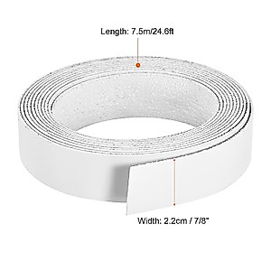 uxcell Edge Banding, 7/8 Inch x 24.6ft Pre-Glued Wood Veneer Edging Iron-on Flexible Edge Banding for Cabinet Repair Furniture Restoration, Matte White