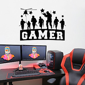 ORIGACH Gamer Wall Decal Stickers Vinyl Gamer Stickers Gamer Room Decor Wall Sticker for Boys Gamer Bedroom Playroom Decorations