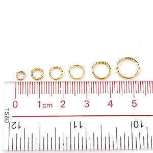 Pandahall 1 Box Split Jump Ring Connectors 4-10mm Nickel Free for Bracelet Necklace Earring Jewelry Making (Golden)