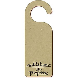 Azeeda 'Meditation in Progress' 200mm x 72mm Door Hanger (DH00013459)