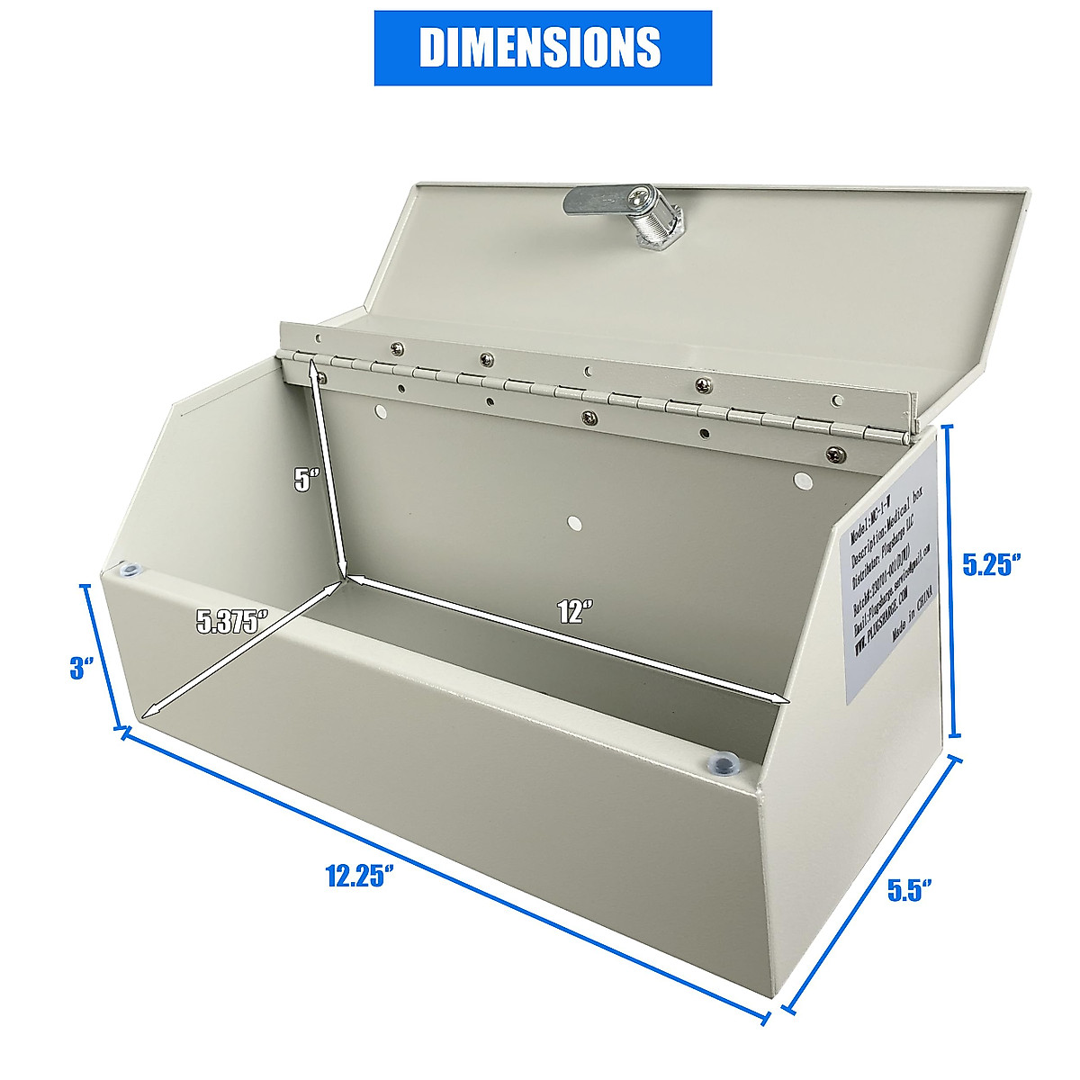 Plugsharge Medicine Lock Box for Safe Medication Storage,Lockable Medicine Cabinet Child Proof Medicine Organizer,Locking Medicine Cabinet Wall Mounted for Prescriptions and Personal Medicines