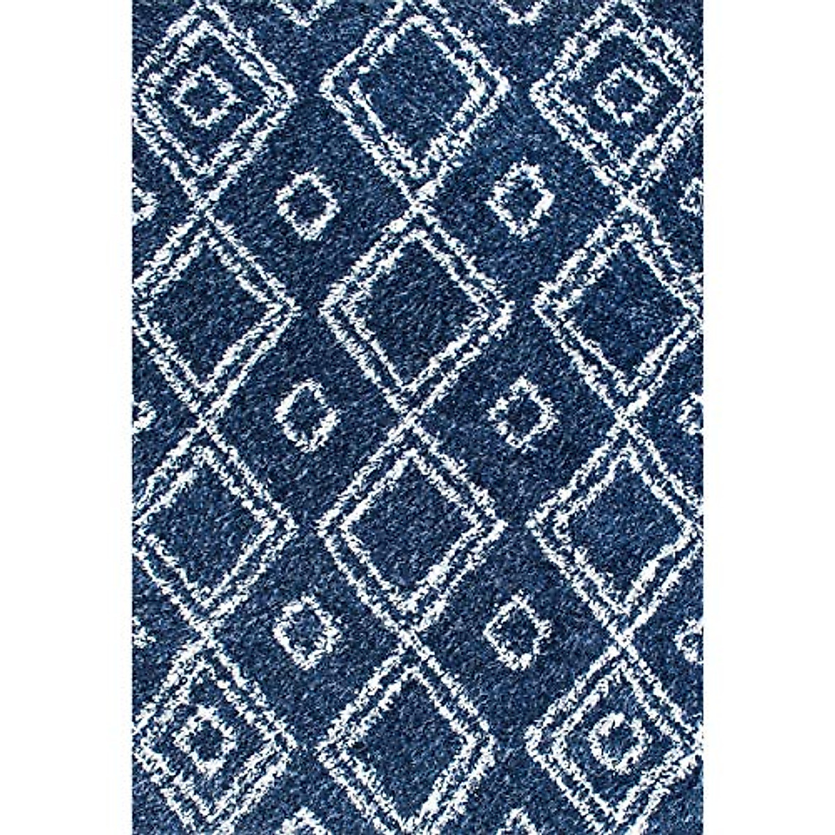 nuLOOM Iola Geometric Shag Area Rug, 8x10, Blue