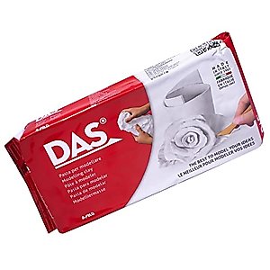 DAS Air-Hardening Modeling Clay - White Air Dry Clay 2.2lb Block - Pliable Air Clay for Sculpting and Coating - Easy to Use Air Dry Modeling Clay for All Ages - Molding Clay for Sculpting and More