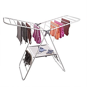 BINO Gullwing Collapsing Foldable Laundry Drying Rack, White
