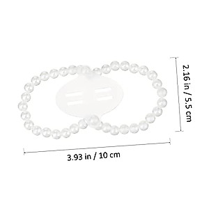 SEWACC 6 Pcs Wrist Flower Wrist Corsage String Bracelet Stretch Bracelet String Banquet Corsage Wristlet Wrist Corsage Pearls Pearl Flower Corsage Bridesmaid Wedding Wrist Corsage Plastic