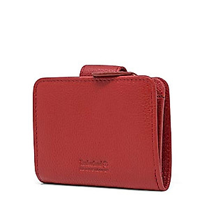 Timberland womens Leather RFID Small Indexer Wallet Billfold, Red, One Size US