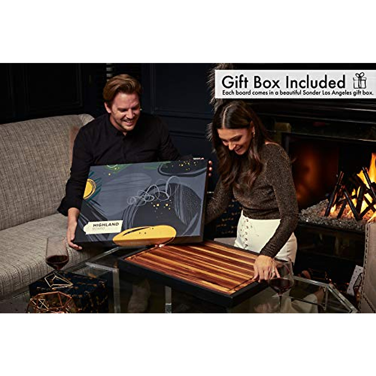 Sonder Los Angeles, XXL Thick Edge Grain Teak Wood Cutting Board for Kitchen with Juice Groove, 23x17x1.5 Charcuterie Wooden Board in Large (Gift Box Included)