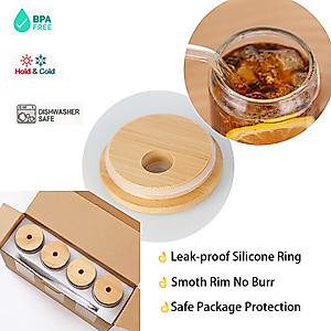 Euchinghea Glass Tumbler with Straw And Lid - 16oz Drinking Glasses 4pcs Set - Iced Coffee Cups With Lids And Straw,Boba Cup,Beer Can Glass,Cute Coffee Cups