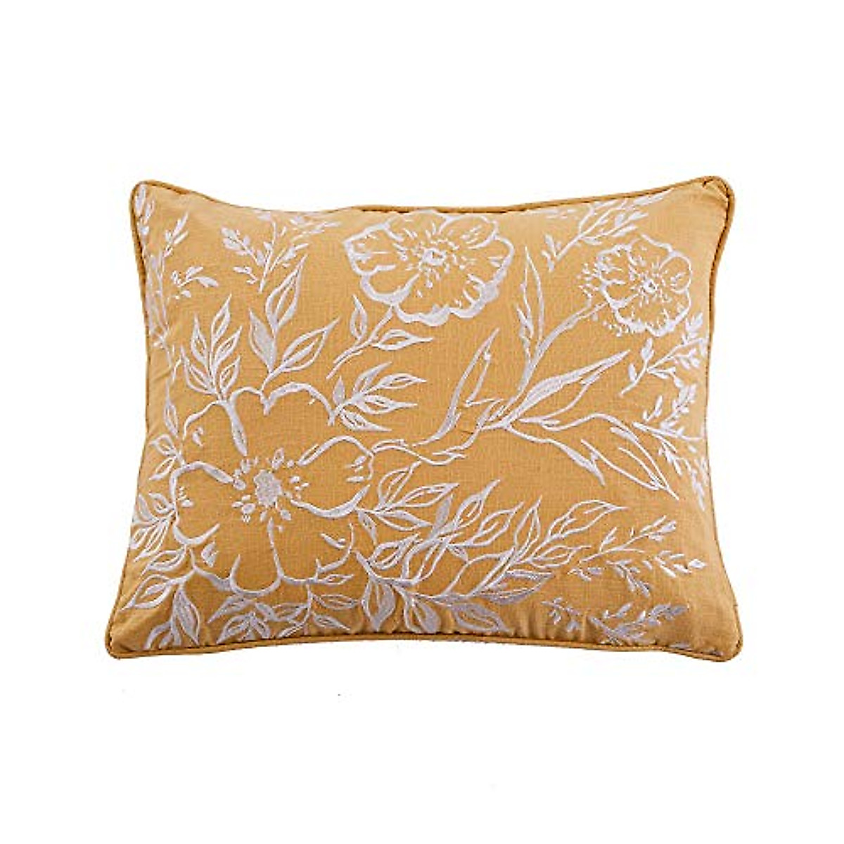 Levtex Home - Alita - Decorative Pillow (14 x 18in.) - Floral - Gold and White
