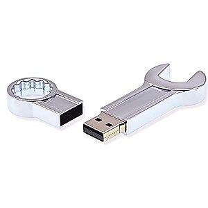 Wrench Thumb Drive 64GB USB 2.0 Flash Drive, Kepmem Cool 64 GB Memory Stick Creative Jump Drive, Metal Pen Drive Silver Zip Drive Novelty Gift for Friend