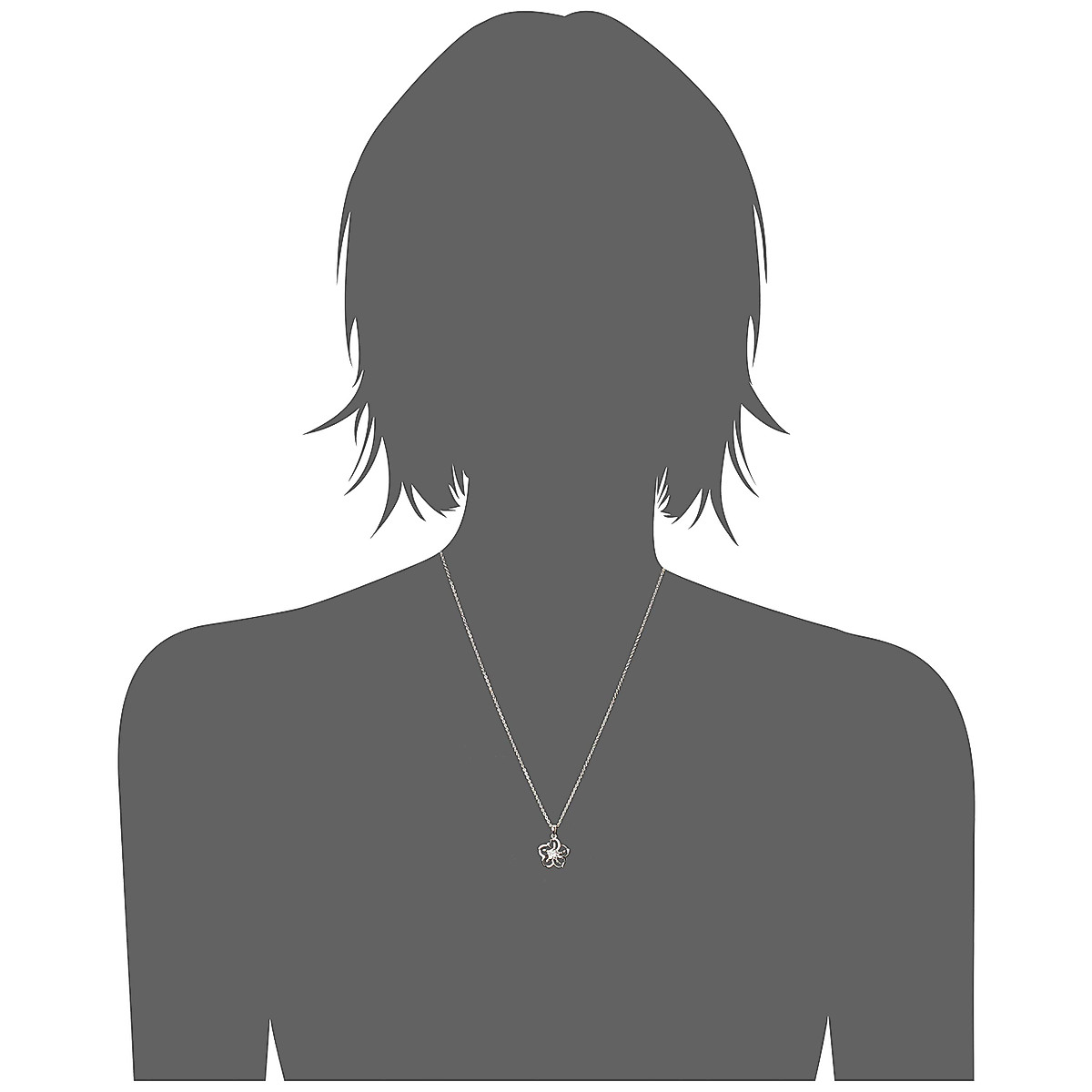 Amazon Essentials Sterling Silver Created White Sapphire Flower Pendant Necklace, 18" (previously Amazon Collection)