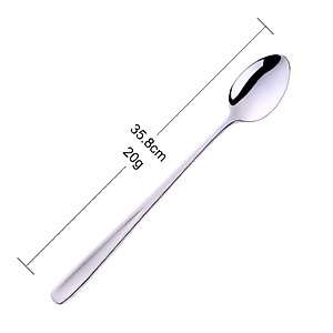 Long Handle Iced Tea Spoon, 8 inch Coffee Spoons, Baikai Stainless Steel Cocktail Stirring Spoons, Dishwasher Safe, Set of 4 (Silver)