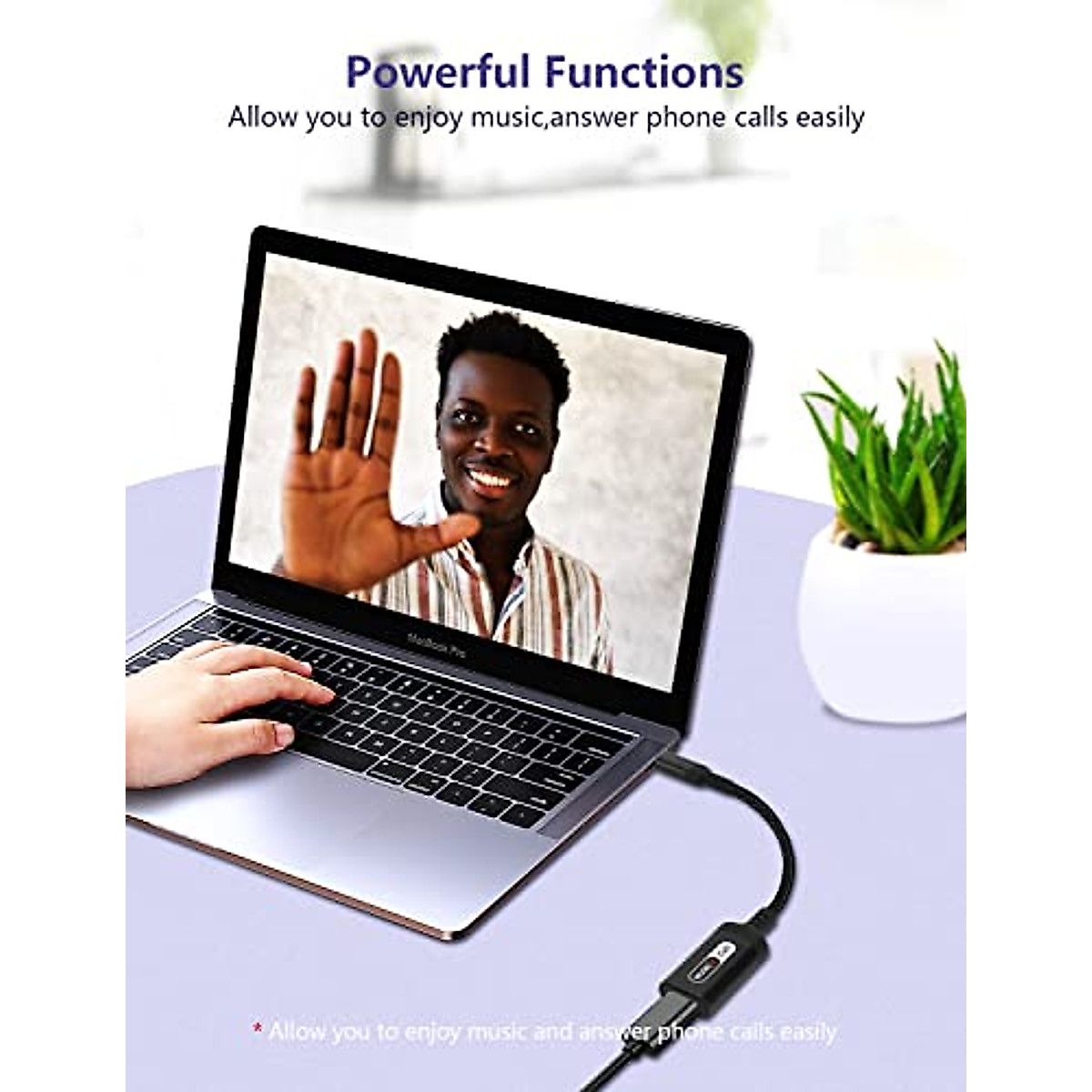 USB C to Lightning Audio Adapter USB Type C Male to Lightning Female Headphones Converter Compatible with iPhone 15/15Pro, iPad Pro, Galaxy S23/S22, MacBook USB C Laptop(Audio Only, Not for Charging)