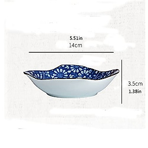 Fine Dessert Dishes Plates Porcelain Dinner Plate Floral Pattern Serving Plate Home Snack Plate Salad Bowl Suitable for Pasta Desserts and Snacks 6-inch Small Appetizer Plate 4 Pieces Dessert Plate
