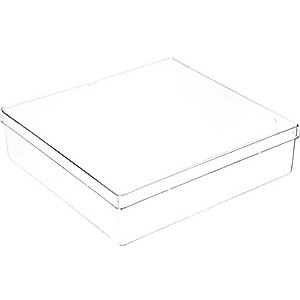 Pioneer Plastics 062C Clear Square Plastic Container, 5.25" W x 5" D x 1.375" H
