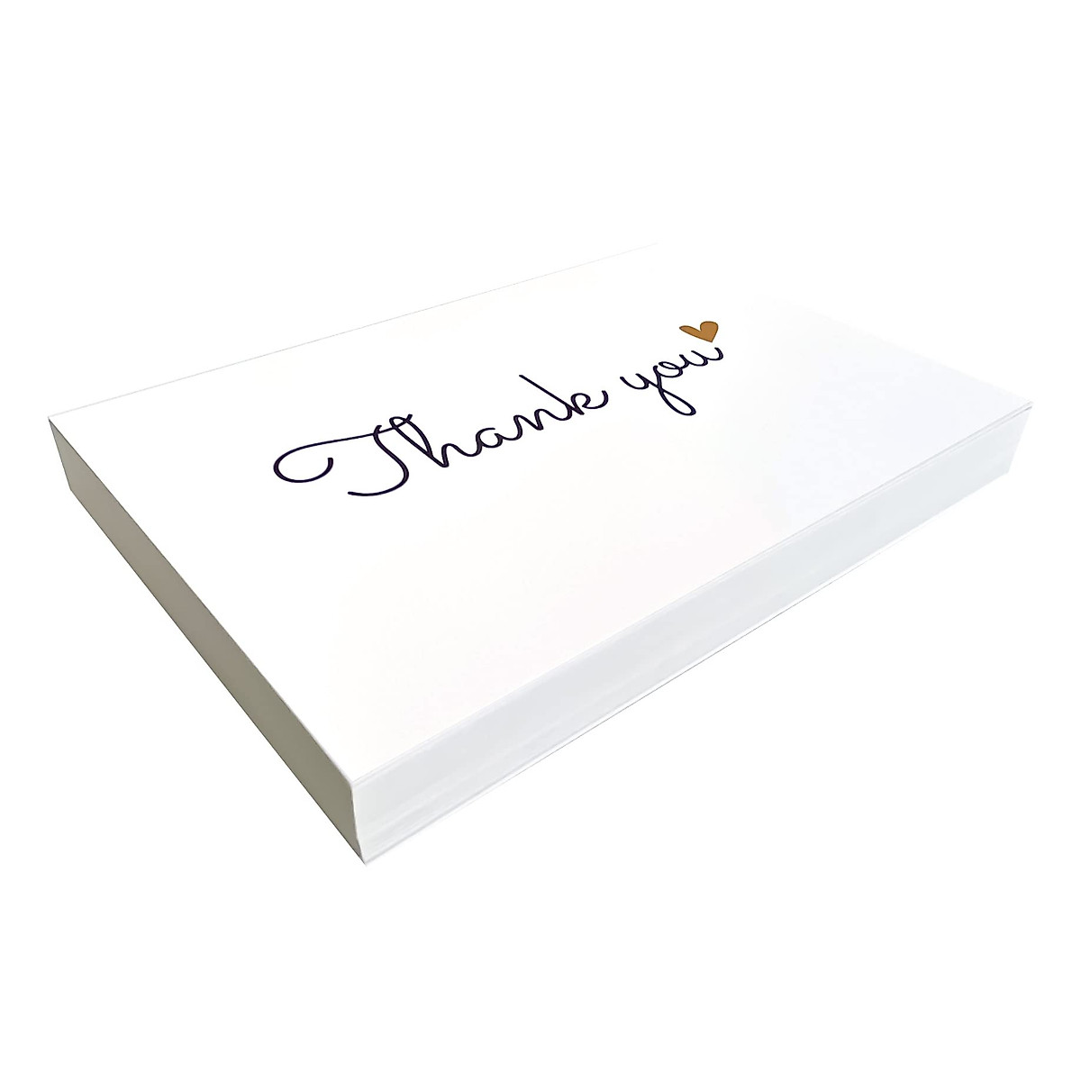 RXBC2011 50 Little Thank You Cards Gold Heart Design Bulk Thank you Notes for All Occasions 4 X 6 Inch