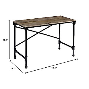ULUYYUC Writing Desk,Home Office Desk Computer Desks Secretary Desk with Drawers Suitable for Home, Office, Bedroom, Conference Room, etc Solid Mango Wood and Steel 43.3"x19.7"x37.8"