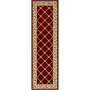 Well Woven Timeless Fleur De Lis Red Formal Area Rug 2'3" X 7'3" Runner