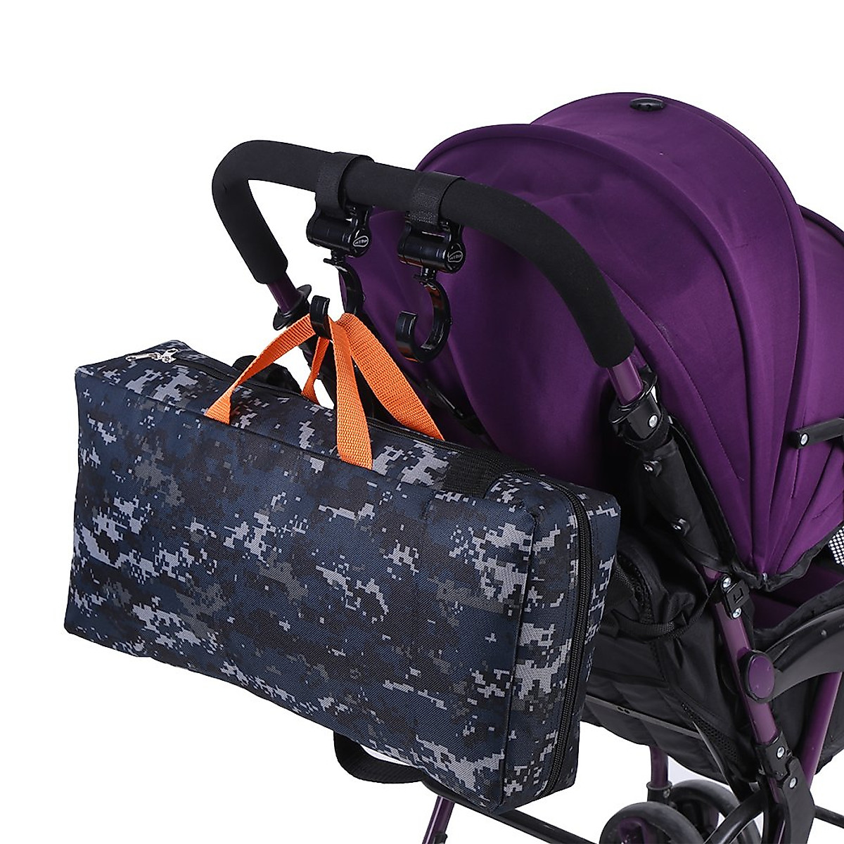 Fdit 2Pcs Stroller Hooks, ABS Plastic 360°Rotation Baby Infant Stroller Pushchair Hooks Hanger for Baby Diaper Bags Walker