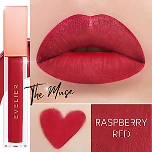 EVELIER Luxury Line: MUSE - Moisturizing Smooth Creamy Fruity Colors Lipstick Lipgloss - For Sexy Lips, Highly Pigmented, Instant Shine Lip Gloss (Raspberry Red)