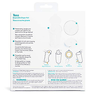 Munchkin® Toss™ Portable Disposable Diaper Pail, 1 Pack, Holds 30 Diapers, White