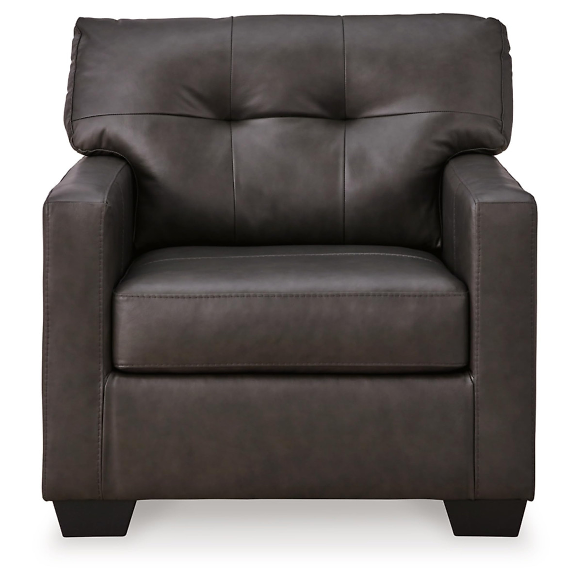 Signature Design by Ashley Belziani Modern Tufted Leather Match Upholstered Oversized Chair, Black