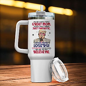 9SUNFLOWER To Modern Best Mothers Straws Mommy Ever Funny Cups Insulated Tumblers Cup Day Momma For, Trump Mom Nutrition Facts, Tumbler 40 Oz With Handle Lid And Straw, Trump Gifts