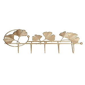 Syuanmuer Wall Coat Rack,Ginkgo Leaf Design Wall Mounted Coat Rack, Heavy Duty Wooden Wall Coat Hanger for Clothes Hat Keys