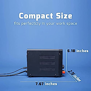 WEP 605D-III DC Variable Power Supply 60.00V 5.000A High Precision Bench Lab Power Supply with Alligator Clips for anodizing kit, Electroplating, arduino, breadboard