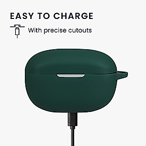 kwmobile Case Compatible with Anker Soundcore Life A3i Case - Silicone Cover Holder for Earbuds - Dark Green