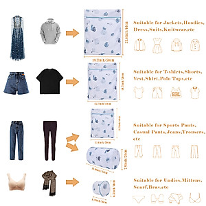 Yonchic Durable Laundry Bag, Mesh Laundry Bags with Premium Zipper, 5 Pack Washing Machine Wash Bags for Delicates Blouse, Hosiery, Underwear, Baby Clothes, Travel Organization Bag (Leaves)