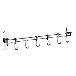Hemoton Towel Hooks Mug Holder Scarf Hangers Wall Mounted Kitchen Hooks Coat Rack Hook Rail Hook for Coffee Mug Utensil Hat Holder Towel Robes Rack 40cm Scarf Holder Metal Hangers Mug Holder