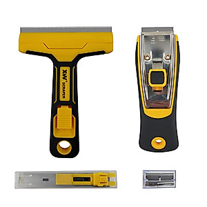 XW Razor Blade Scraper Set, Putty Knife Paint Scraper Tools, Extra 20 Blades Included, 2-Pack