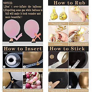 GoExquis 150Pc Dusty Pink Rose God balloon arch garland kit Baby Shower Bridal Shower Engagement Wedding Birthday Decorations for Girl Women