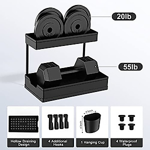 Under Sink Organizers and Storage, 2 Tier Sliding Shelf Bathroom Cabinet Organizer with Hooks, Hanging Cup, Multi-purpose Under Kitchen Sink Organizer, 1 Pack