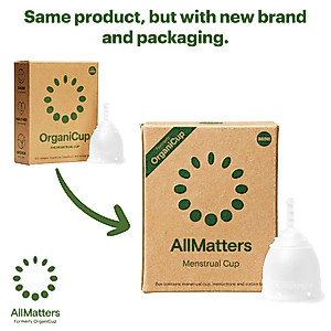 AllMatters OrganiCup Menstrual Cup - Size Mini - Eco-Friendly, Reusable Period Solution - Superior to Pads & Tampons - Suitable for Light to Heavy Flow