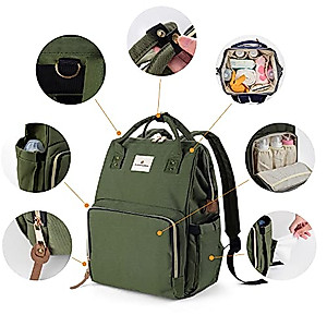 Ramhorn Diaper Bag Backpack Multifunction Waterproof Travel Back Pack for Mom Green