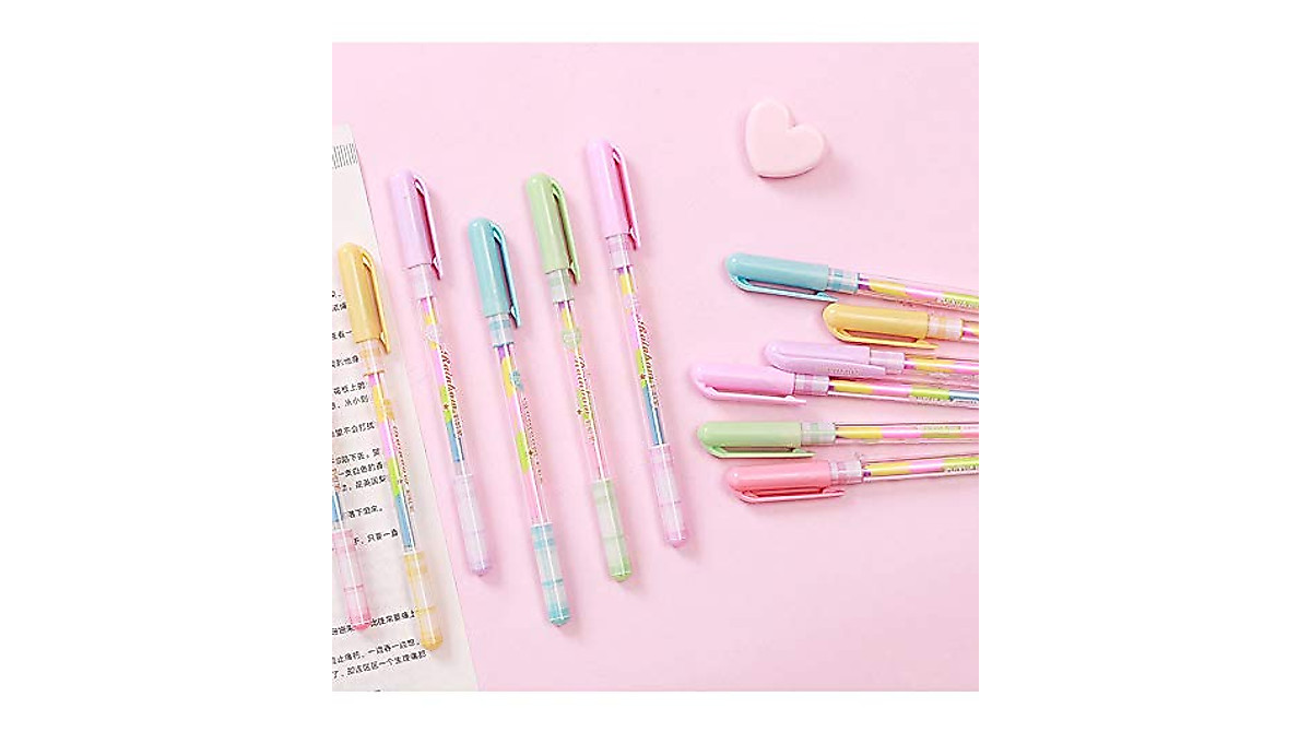 Ipienlee Rainbow Gel Ink Pens - 12 Multi-Colored Set