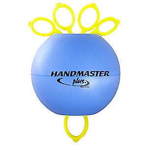 Handmaster Plus Physical Therapy Hand Exerciser - Forearm Exerciser with Stress Relief Ball - Hand Therapy Balls for Exercise, Training - Finger Exerciser & Strengthener - Soft Tension, Purple