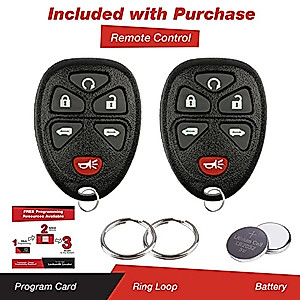 KeylessOption Keyless Entry Remote Control Car Key Fob Replacement for 15114376 (Pack of 2)