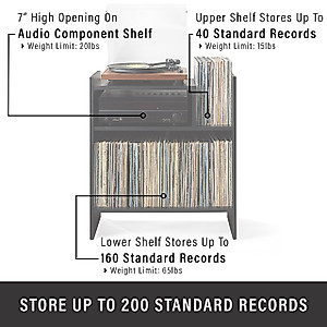 Crosley Furniture Portland Turntable Stand, Black