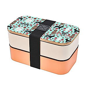 KOOLR Poodles Dogs Print Bento Box Adult Lunch Box With 2 Compartments Stackable For Work Picnic Leak Proof Bento Box