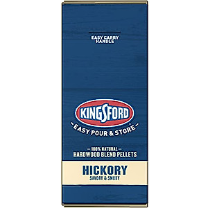 Kingsford 100% Natural Hickory Hardwood Blend Pellets - for All BBQ Grills & Smokers, 18 lbs
