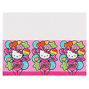 Amscan Adorable Hello Kitty Rainbow Table Cover, 54" x 96", Multi Color