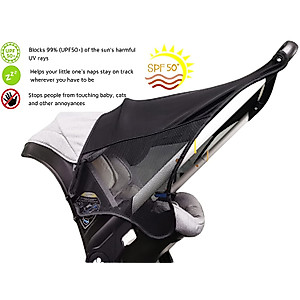 iCaicoyo Stroller Sun Shade for Doona Stroller and Baby Car seat, UV Protection Sun Cover for Baby Pushchairs Strollers Functional Sun Protection Shade and Sleep Aid for Infant Buggy Carrycot