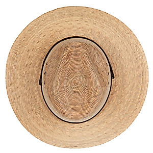 Men's Palm Braid Large Brim Fedora Hat - Dk Palm L