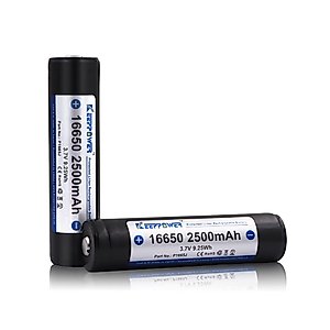 OooSure 2 pcs 3.7V 16650 2500mAh Button Top Rechargable Lithium Batteries for Flashilght Like E2T-MV E2DLU-A SF6P G2X LX 6P 9P G2 M951 E2DL P2XD