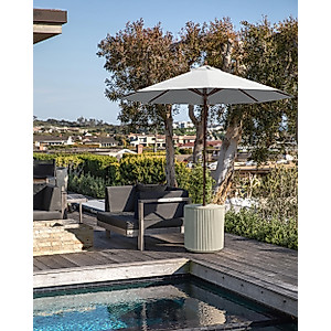 Veradek Umbrella Side Table - Outdoor Patio Table with Umbrella Hole for Porch/Patio | Durable Plastic-Concrete Material & Easy Assembly | Modern Coffee, Picnic or Poolside Table