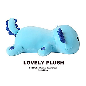 Onsoyours Cute Axolotl Plushie, Soft Stuffed Animal Salamander Plush Pillow, Kawaii Plush Toy for Kids (Blue Axolotl A, 13")